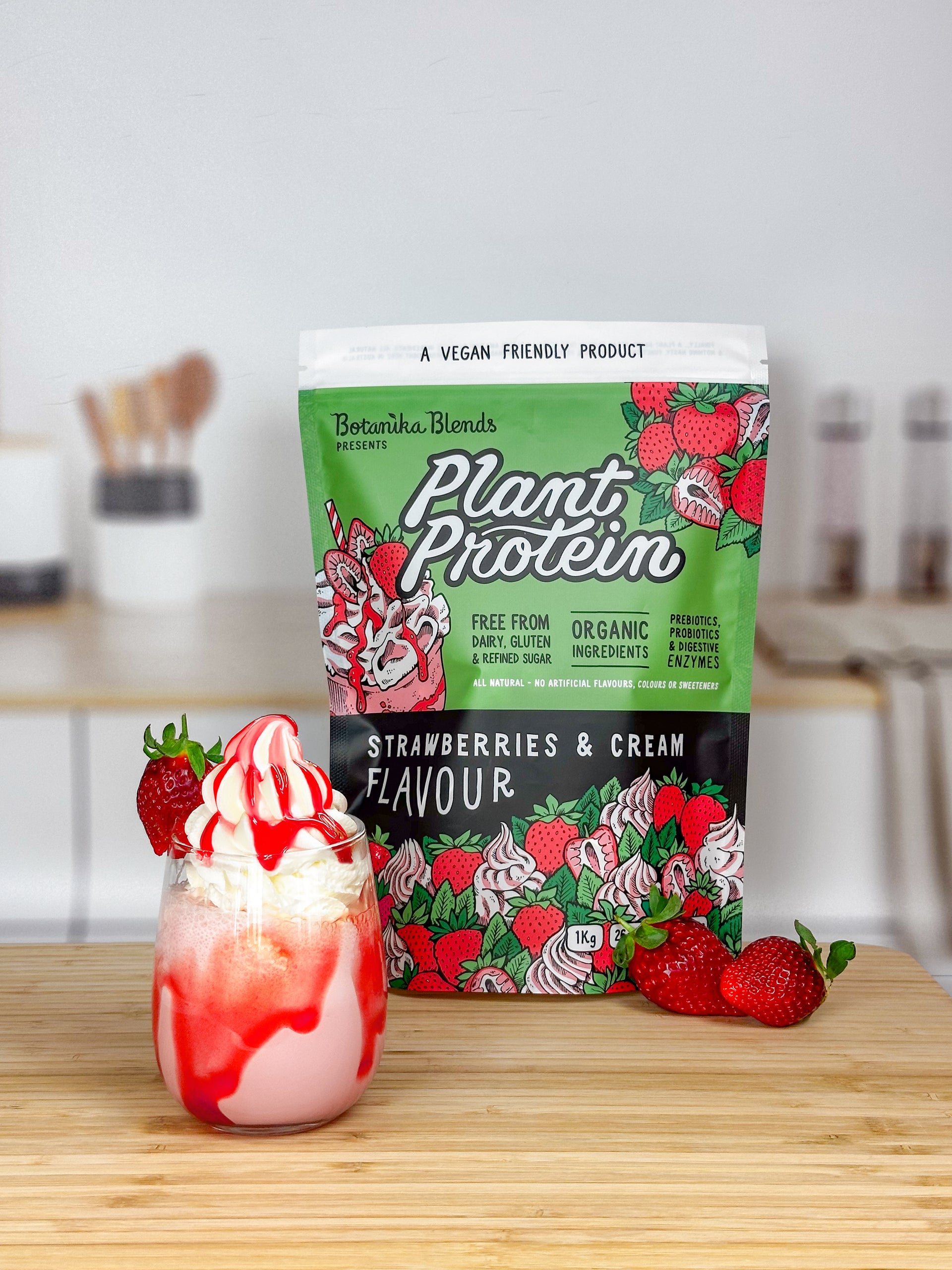 Vegan Protein - Strawberries & Cream | Botanika Blends | Gut Friendly