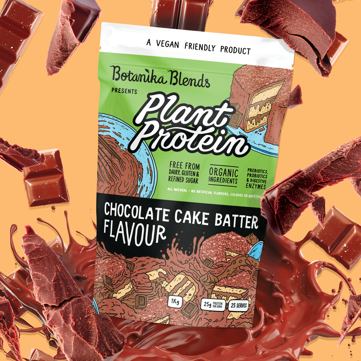 PLANT PROTEIN - CHOCOLATE CAKE BATTER | Botanika Blends